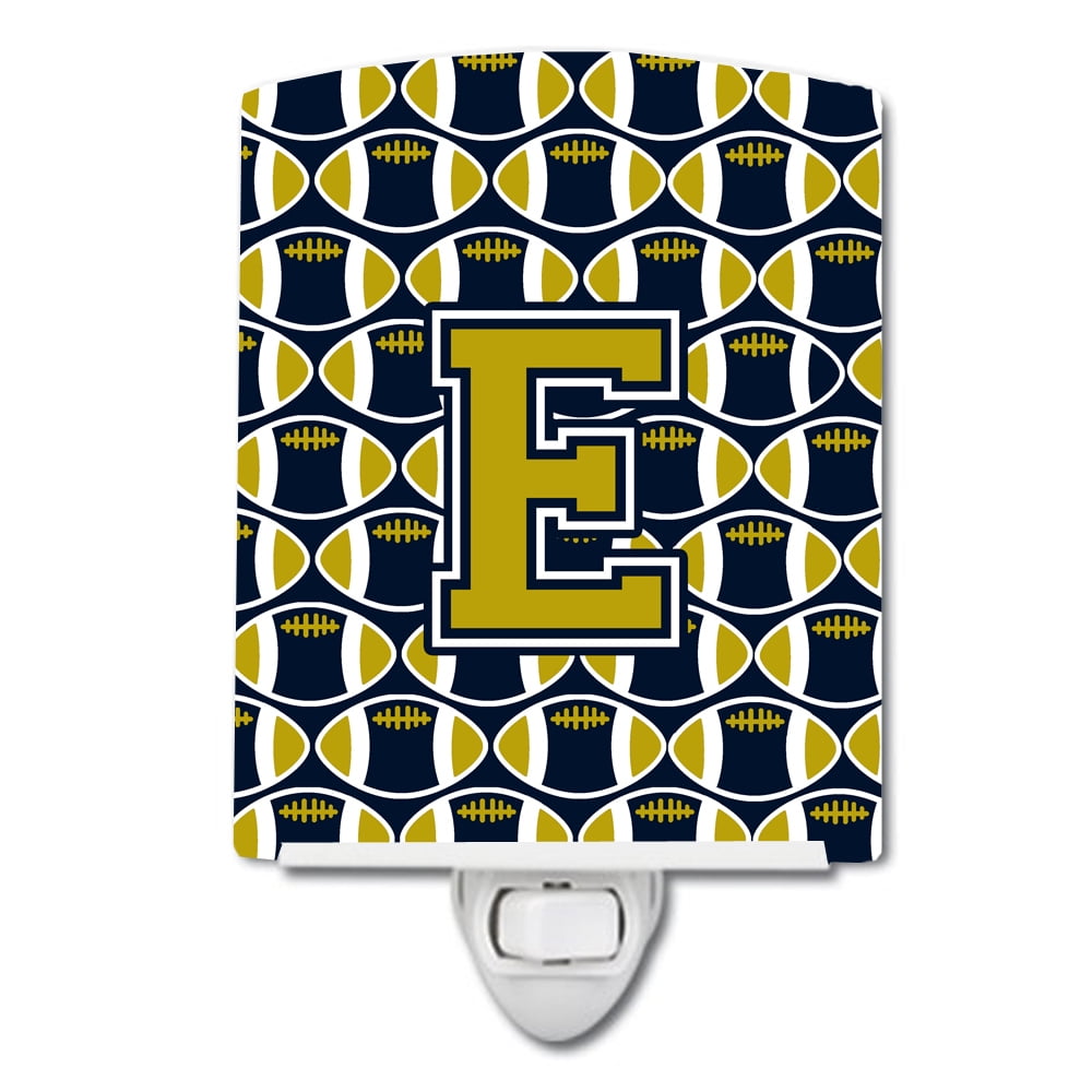Caroline's Treasures CJ1074-ECNL Letter E Football Blue and Gold ...