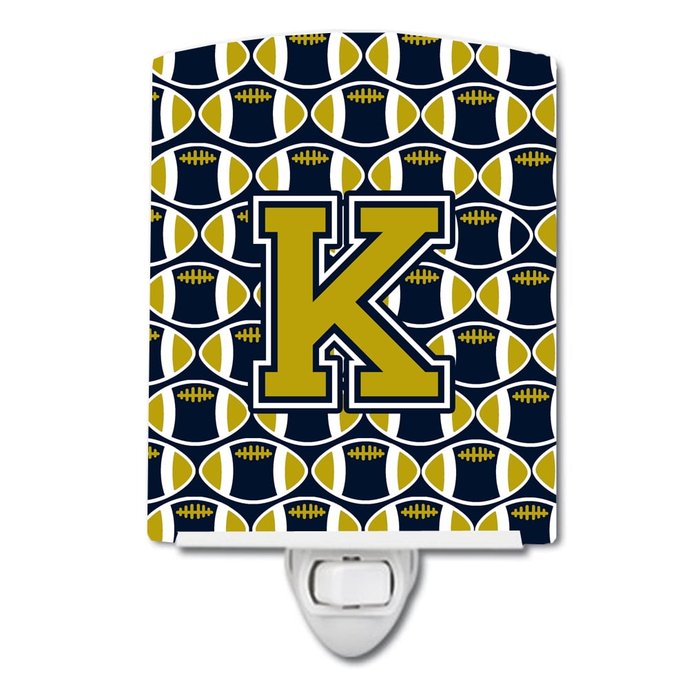 Caroline's Treasures CJ1074-KCNL Letter K Football Blue and Gold ...