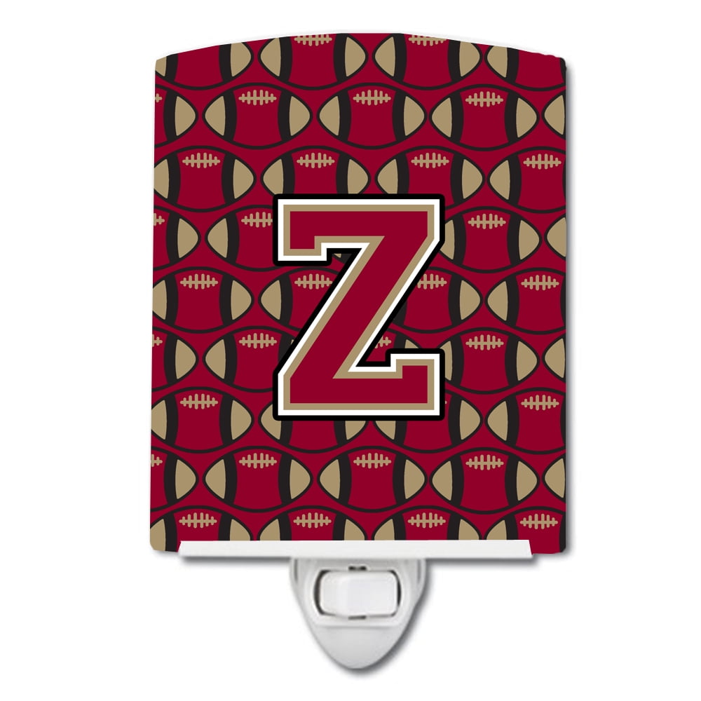 Letter Z Football Garnet and Gold Ceramic Night Light - Walmart.com