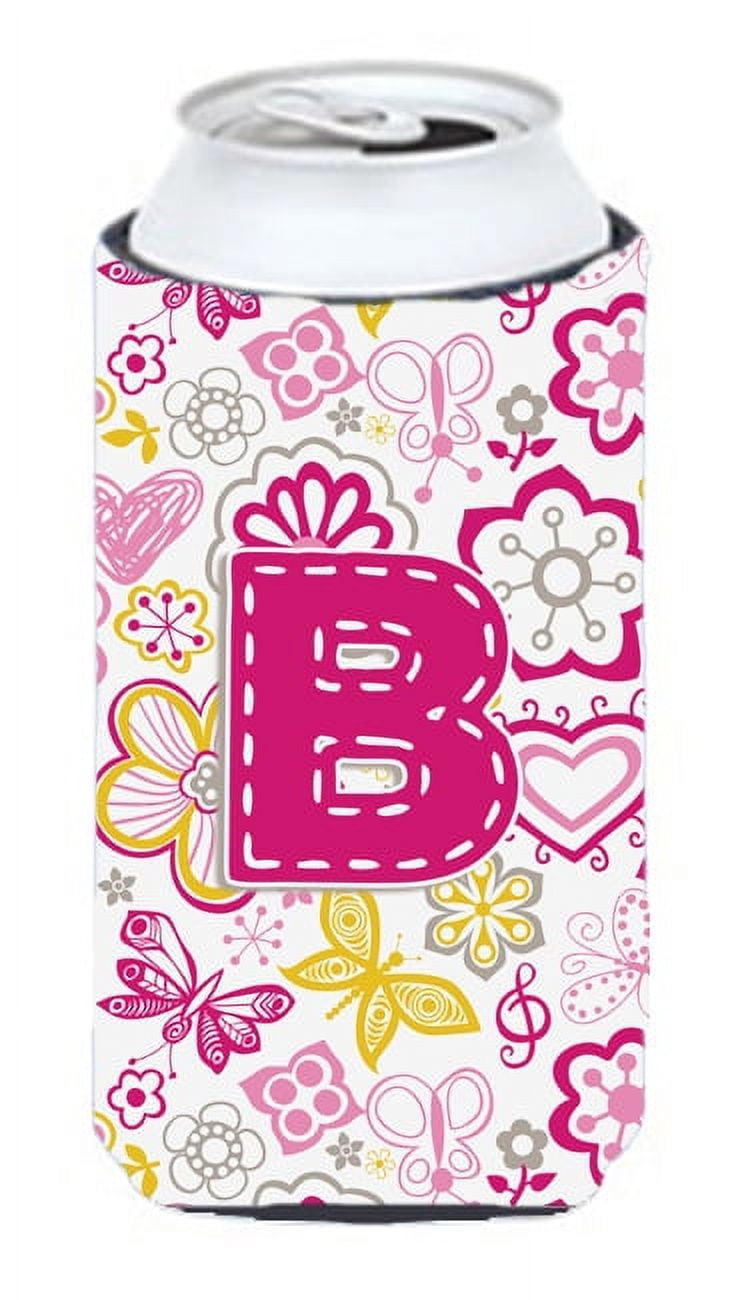 Caroline's Treasures CJ2005-BTBC Letter B Flowers and Butterflies Pink ...