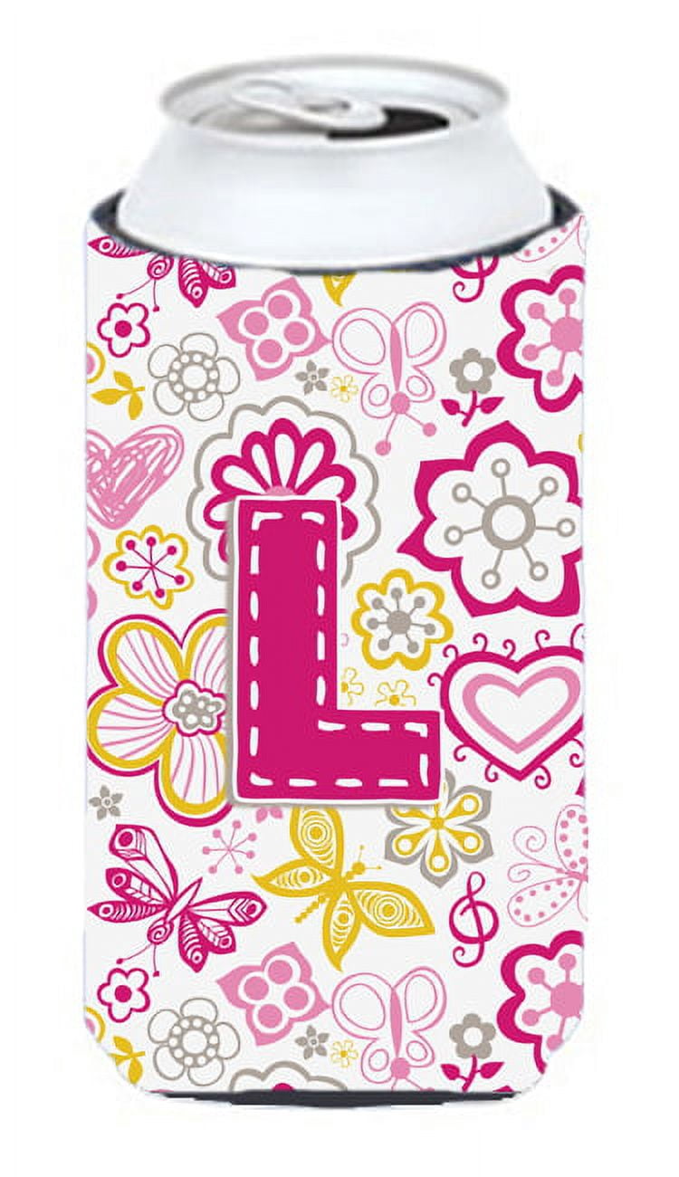 Caroline's Treasures CJ2005-LTBC Letter L Flowers and Butterflies Pink ...