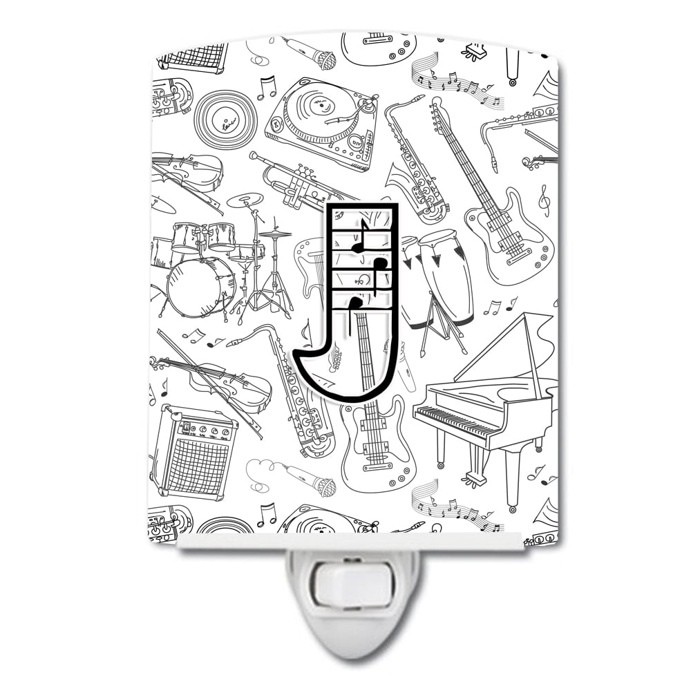 Letter J Musical Note Letters Ceramic Night Light - Walmart.com