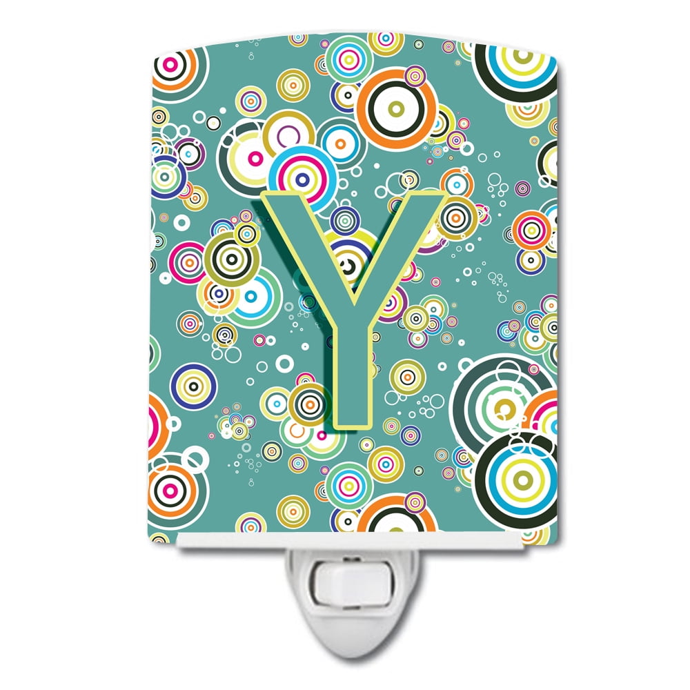 Caroline's Treasures CJ2015-YCNL Letter Y Circle Circle Teal Initial ...