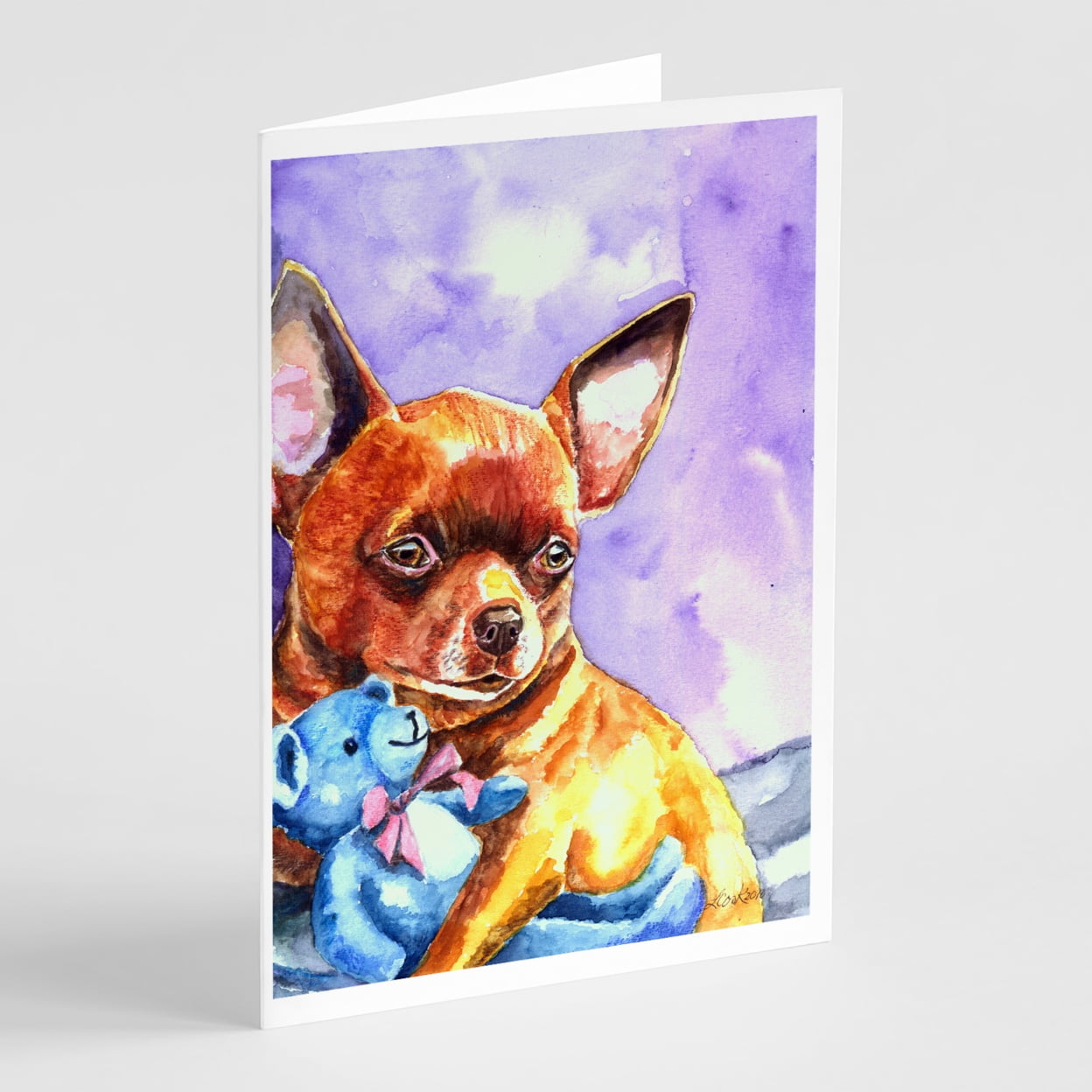 Chihuahua with Teddy Bear Greeting Cards and Envelopes Pack of 8 ...