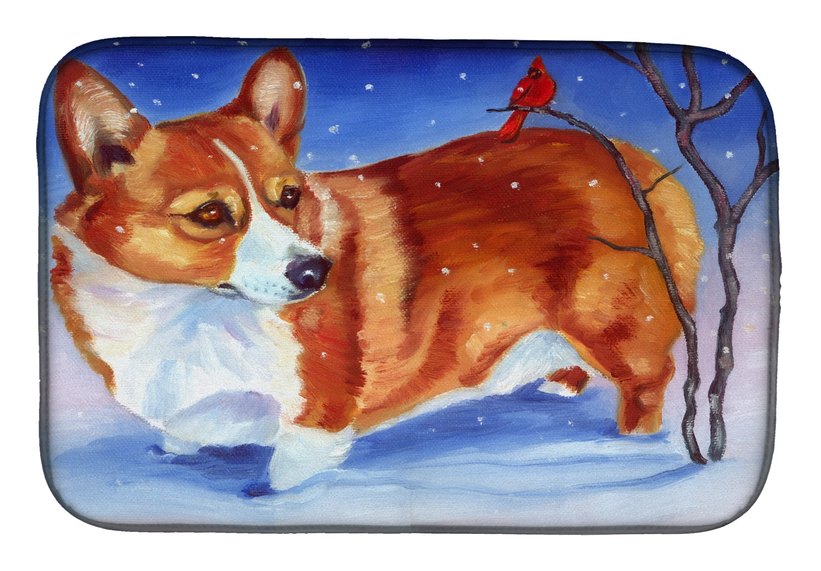 Caroline's Treasures Corgi Cardinal Buddy Dish Drying Mat - Walmart.com
