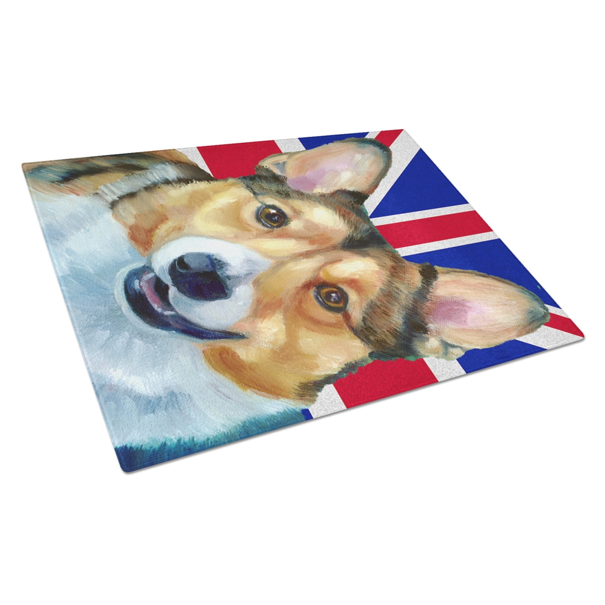 Caroline's Treasures Corgi with English Union Jack British Flag Glass ...