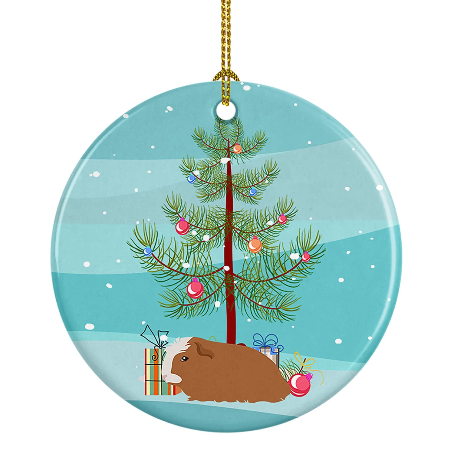 Caroline's Treasures Crested Guinea Pig Merry Christmas Ceramic ...