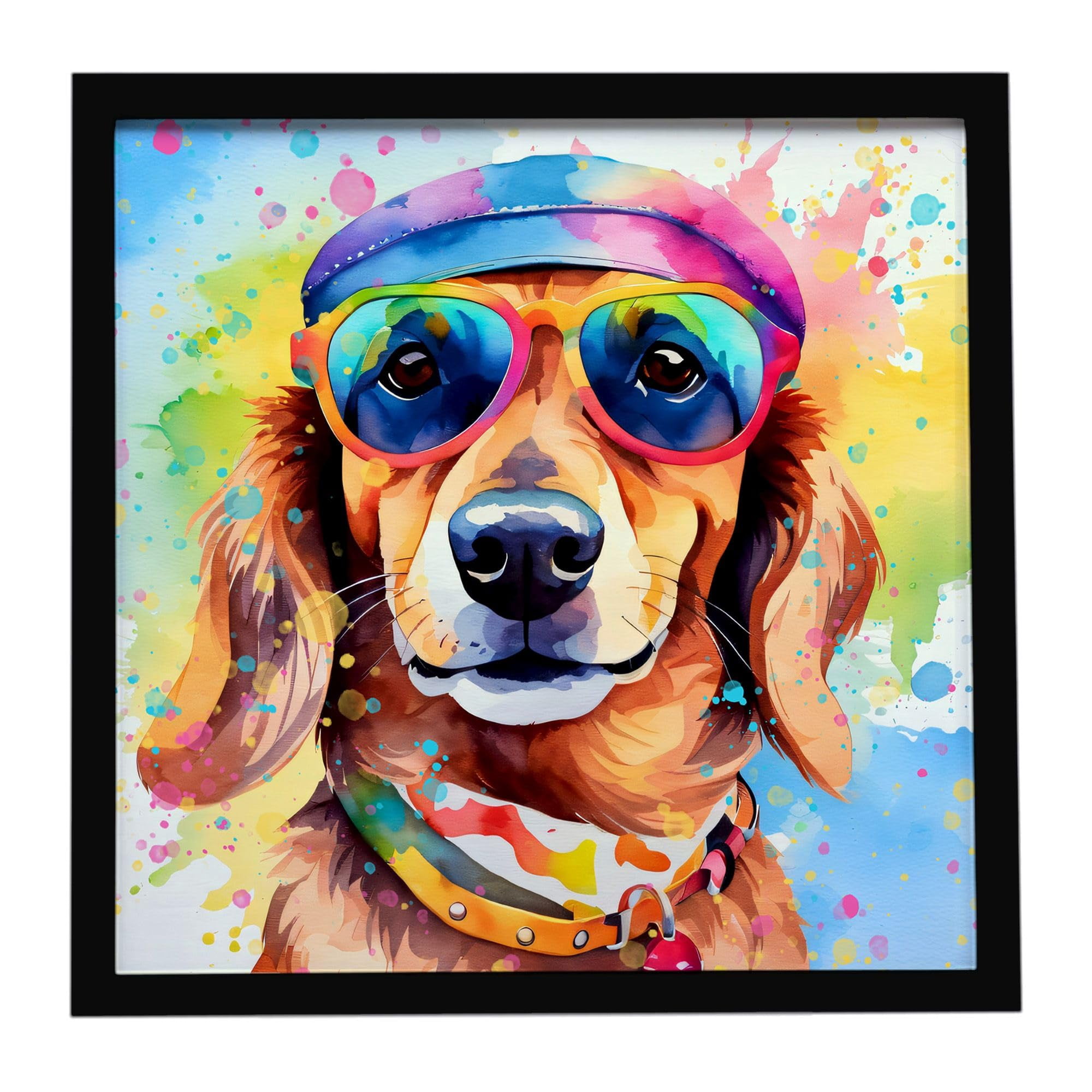 Caroline's Treasures Dachshund Hippie Dawg Framed Metal Print Bathroom ...