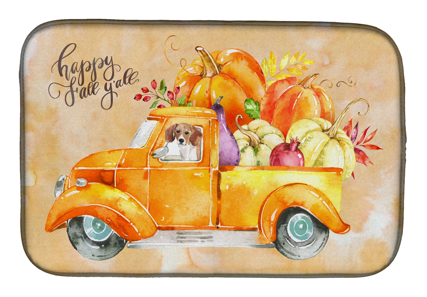 Fall Harvest Beagle Dish Drying Mat - Walmart.com