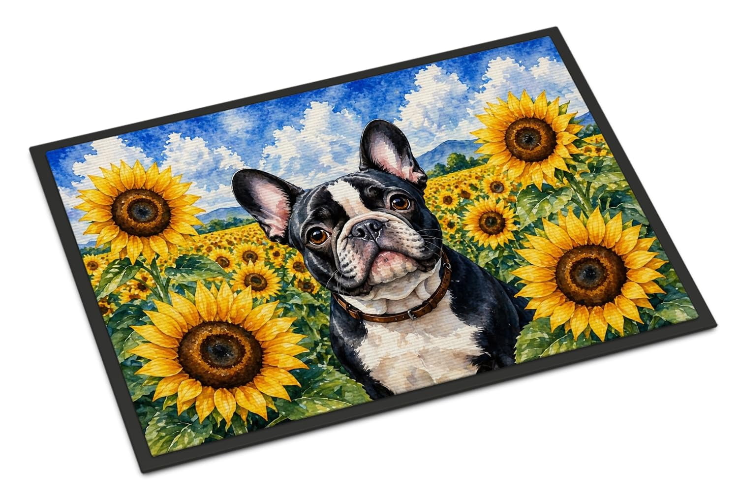 Caroline's Treasures French Bulldog in Sunflowers Doormat Front Door ...