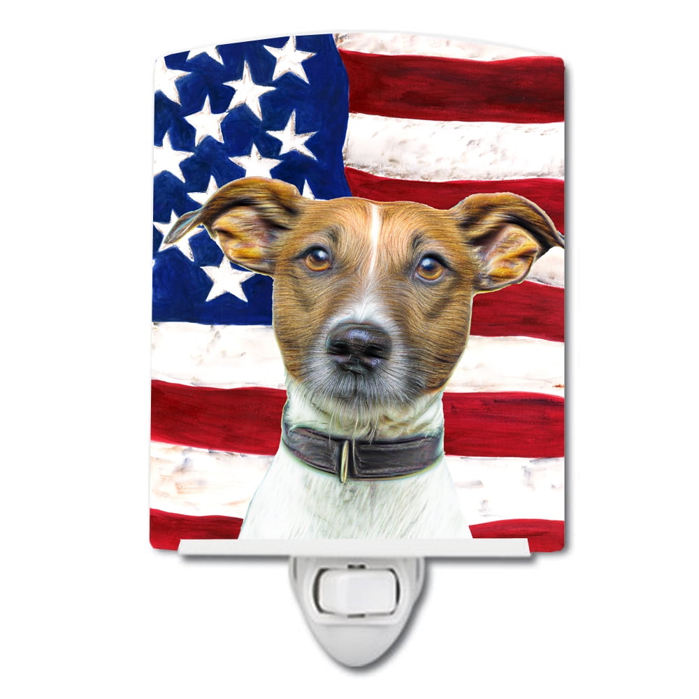 Caroline's Treasures KJ1155CNL Flag with Jack Russell Terrier Ceramic ...