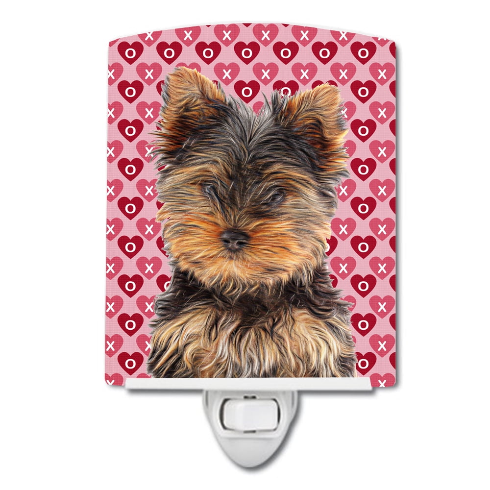 Caroline's Treasures KJ1195CNL Hearts Love and Valentine's Day Yorkie ...