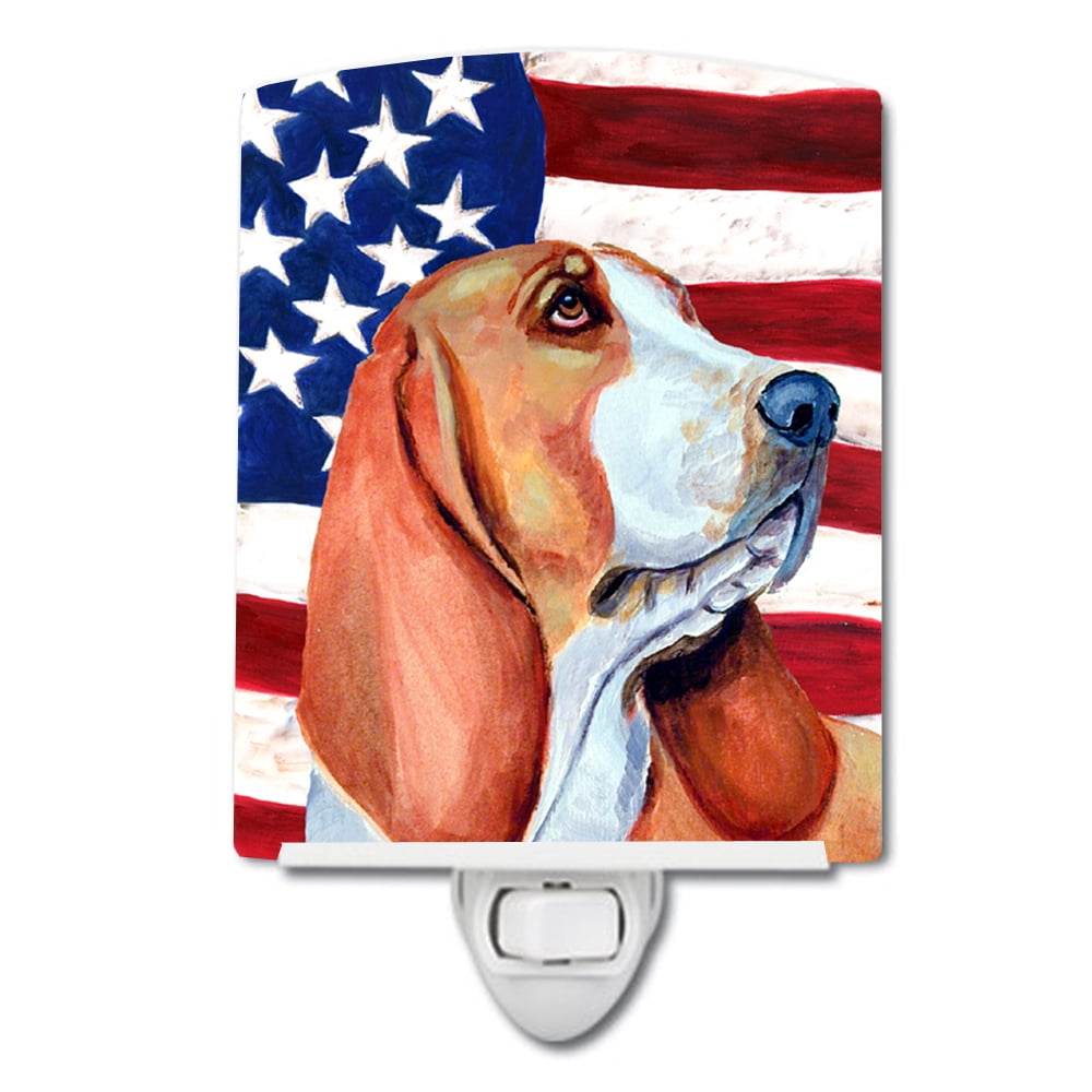 Caroline's Treasures LH9017CNL Flag with Basset Hound Ceramic Night ...