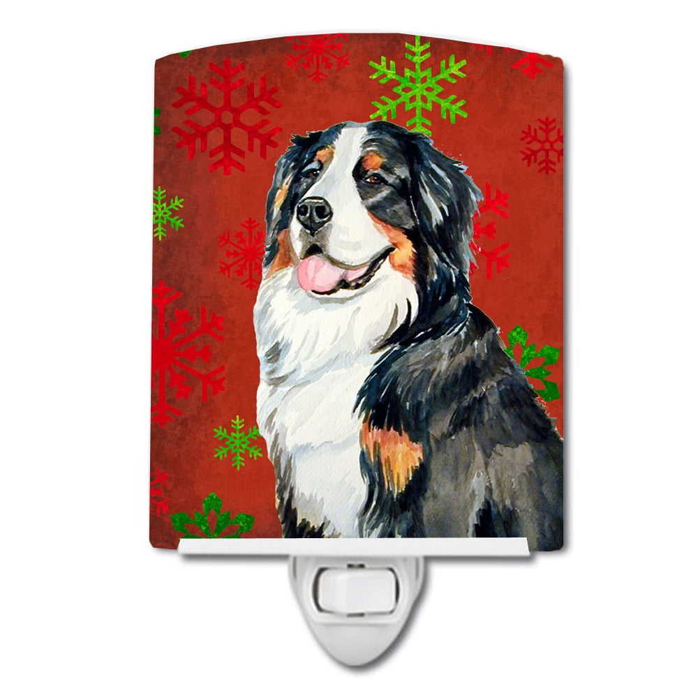 Caroline's Treasures LH9334CNL Bernese Mountain Dog Red Green Snowflakes Holiday Christmas ...