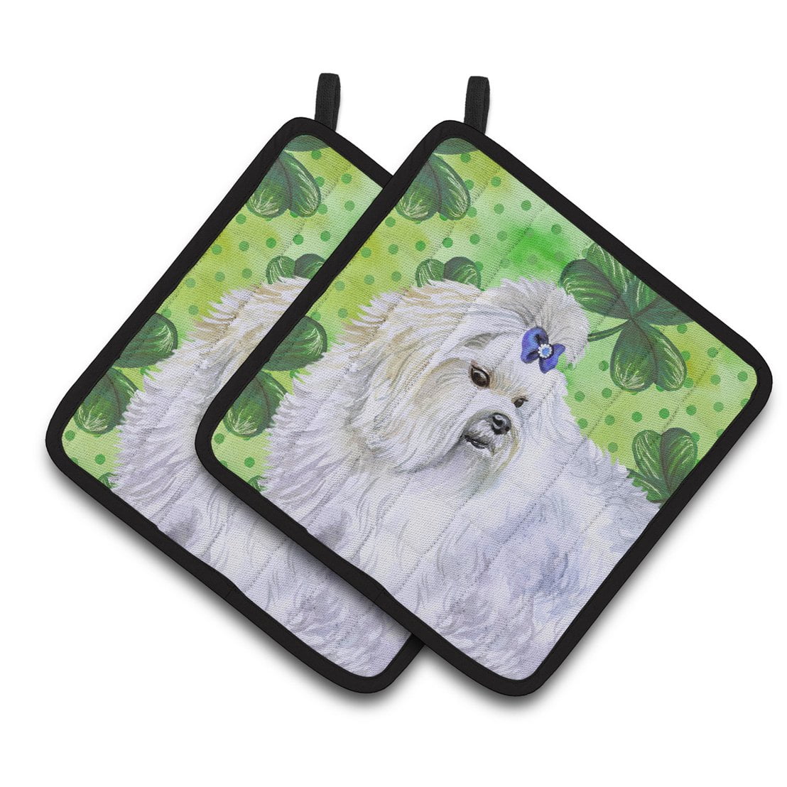 Caroline's Treasures Maltese St Patrick's Pair of Pot Holders - Walmart ...