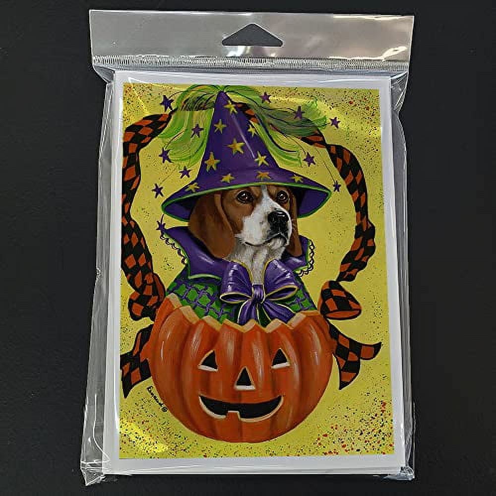 Caroline's Treasures PPP3015GCA7P Beagle .. Halloweenie Greeting Cards ...