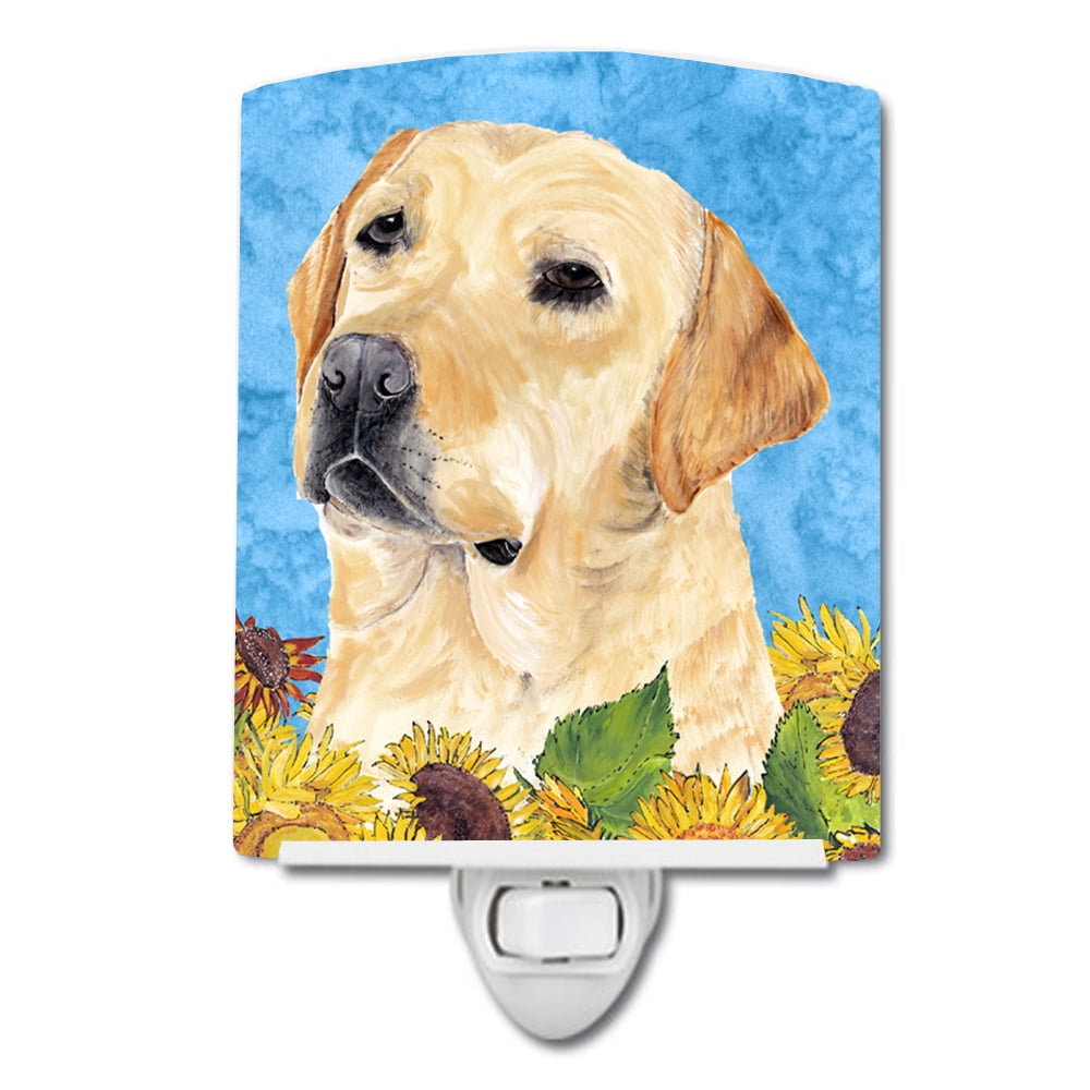 Caroline's Treasures SC9056CNL Labrador in Summer Flowers Ceramic Night ...
