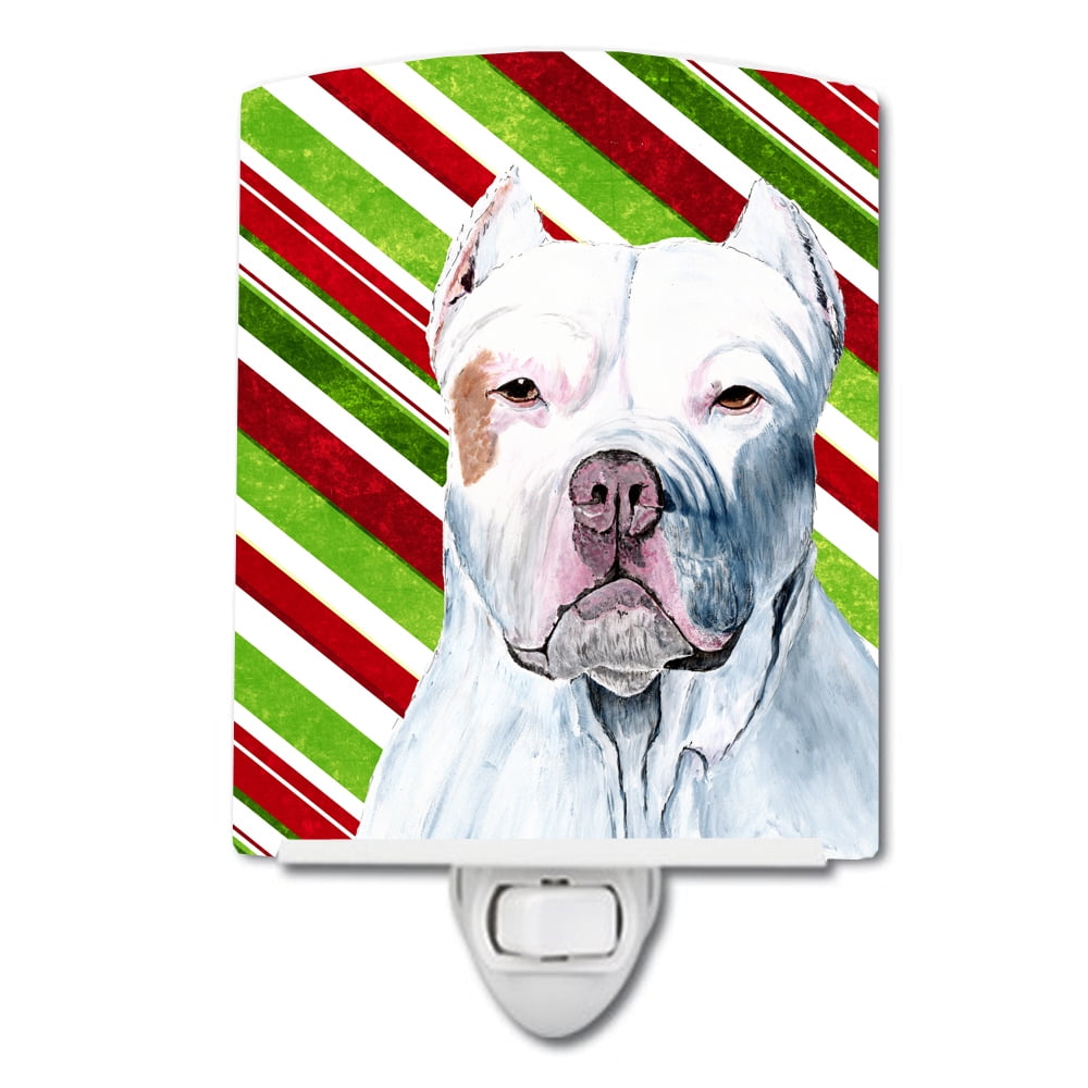 Caroline's Treasures SC9341CNL Pit Bull Candy Cane Holiday Christmas ...