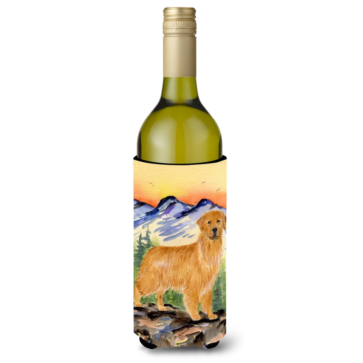 Caroline's Treasures SS8163LITERK Golden Retriever Wine Bottle Hugger ...