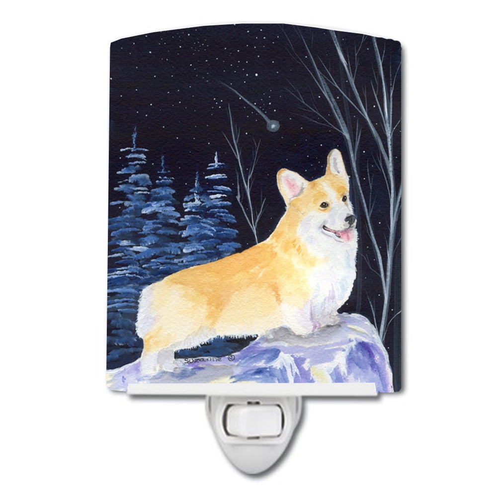 Caroline's Treasures SS8353CNL Starry Night Corgi Ceramic Night Light ...