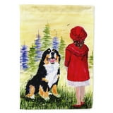 Caroline's Treasures SS8531-FLAG-PARENT Little Girl with her Bernese Mountain Dog Flag ...