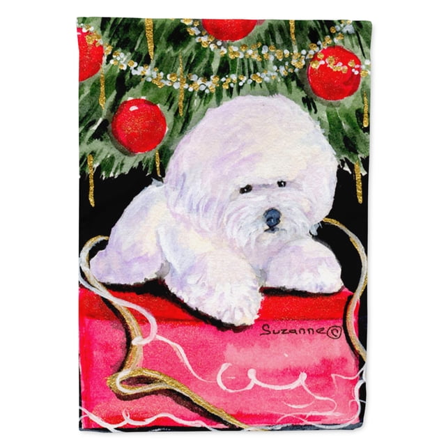 Caroline's Treasures SS8957-FLAG-PARENT Christmas Tree with Bichon ...