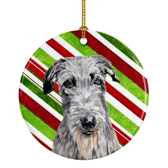 Caroline's Treasures Scottish Deerhound Candy Cane Christmas Ceramic Ornament Christmas Tree ...