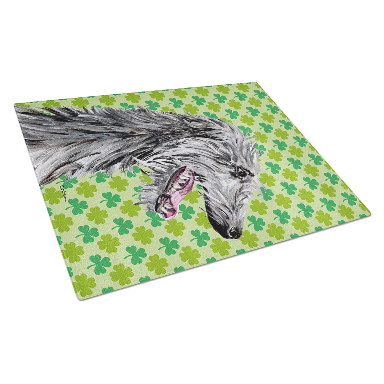 Caroline's Treasures Scottish Deerhound Lucky Shamrock St. Patrick's ...