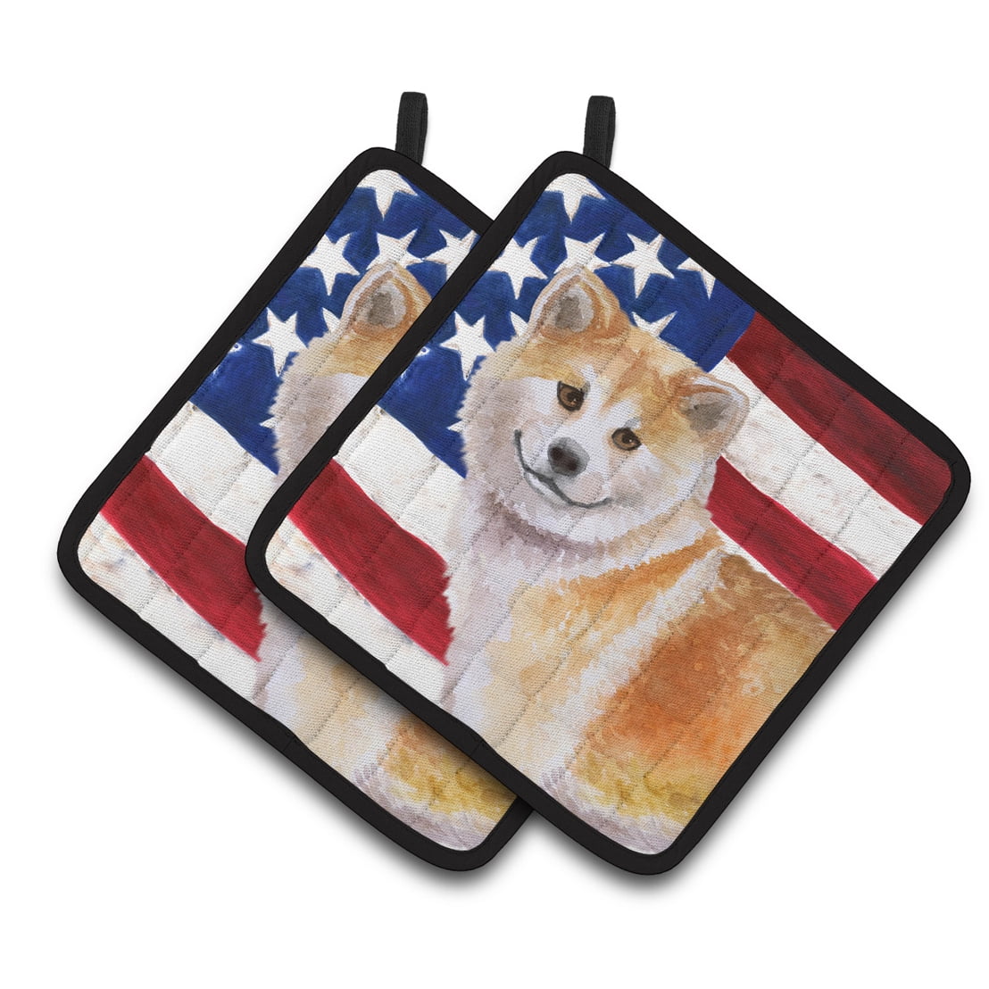 Caroline's Treasures Shiba Inu Patriotic Pair of Pot Holders - Walmart.com