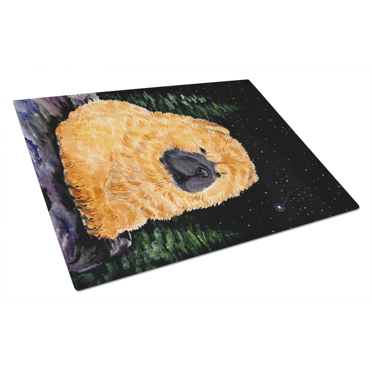 Caroline's Treasures Starry Night Chow Chow Glass Cutting Board Large ...