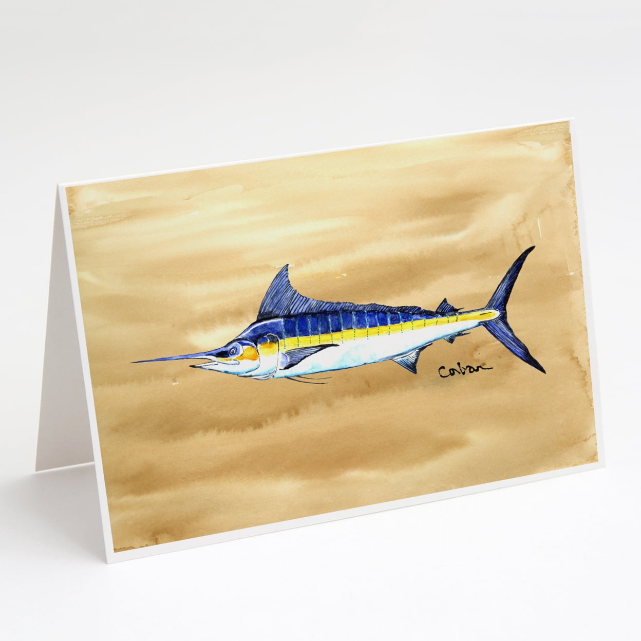 Swordfish on Sandy Beach Greeting Cards and Envelopes Pack of 8 ...