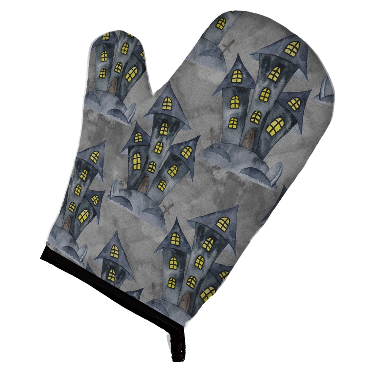 Caroline's Treasures Watecolor Halloween Haunted House Oven Mitt ...