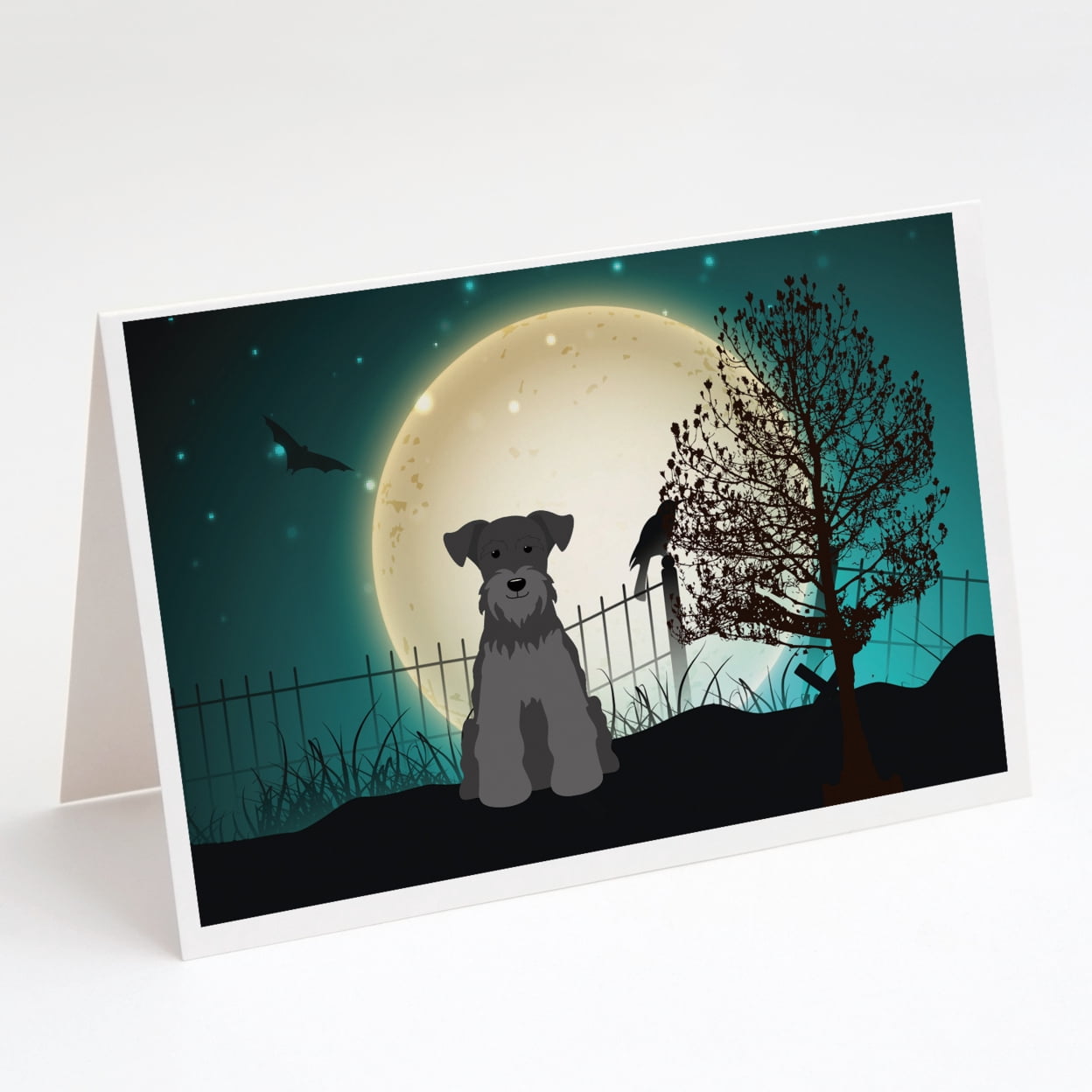 Halloween Scary Miniature Schnauzer Black Greeting Cards and Envelopes ...