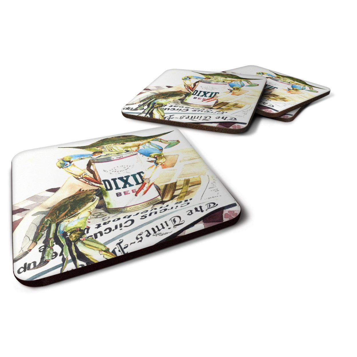 Carolines Treasures 1015FC Dixie Beer Foam Coaster Set of 4 3 1/2 x 3 1 ...