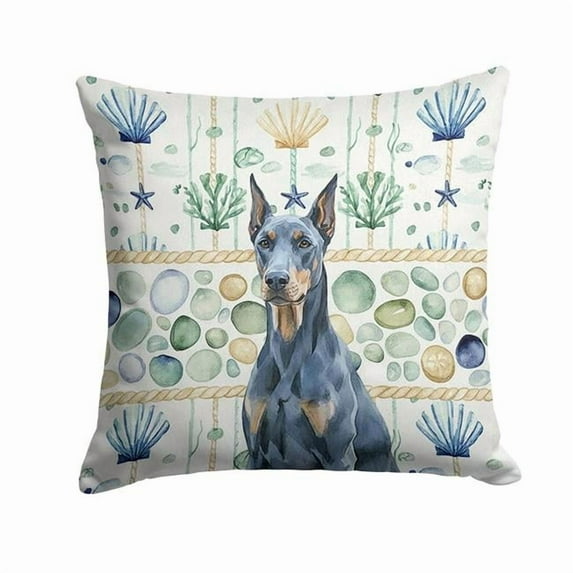 Carolines Treasures 14 x 14 in. Blue Doberman Pinscher Coastal Sea ...