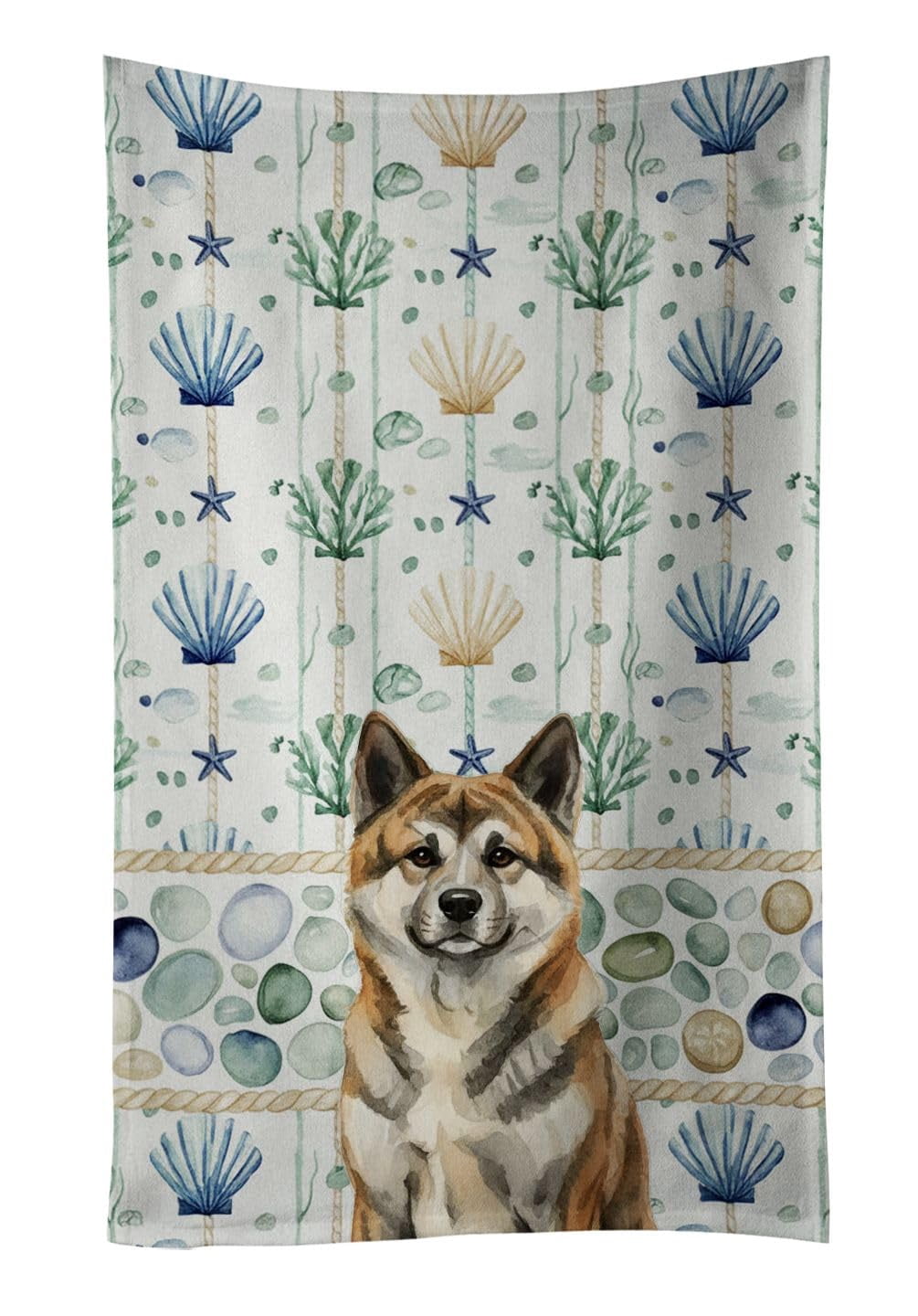 Carolines Treasures WDK6869KTWL 25 x 15 in. Brindle Akita Coastal Sea ...