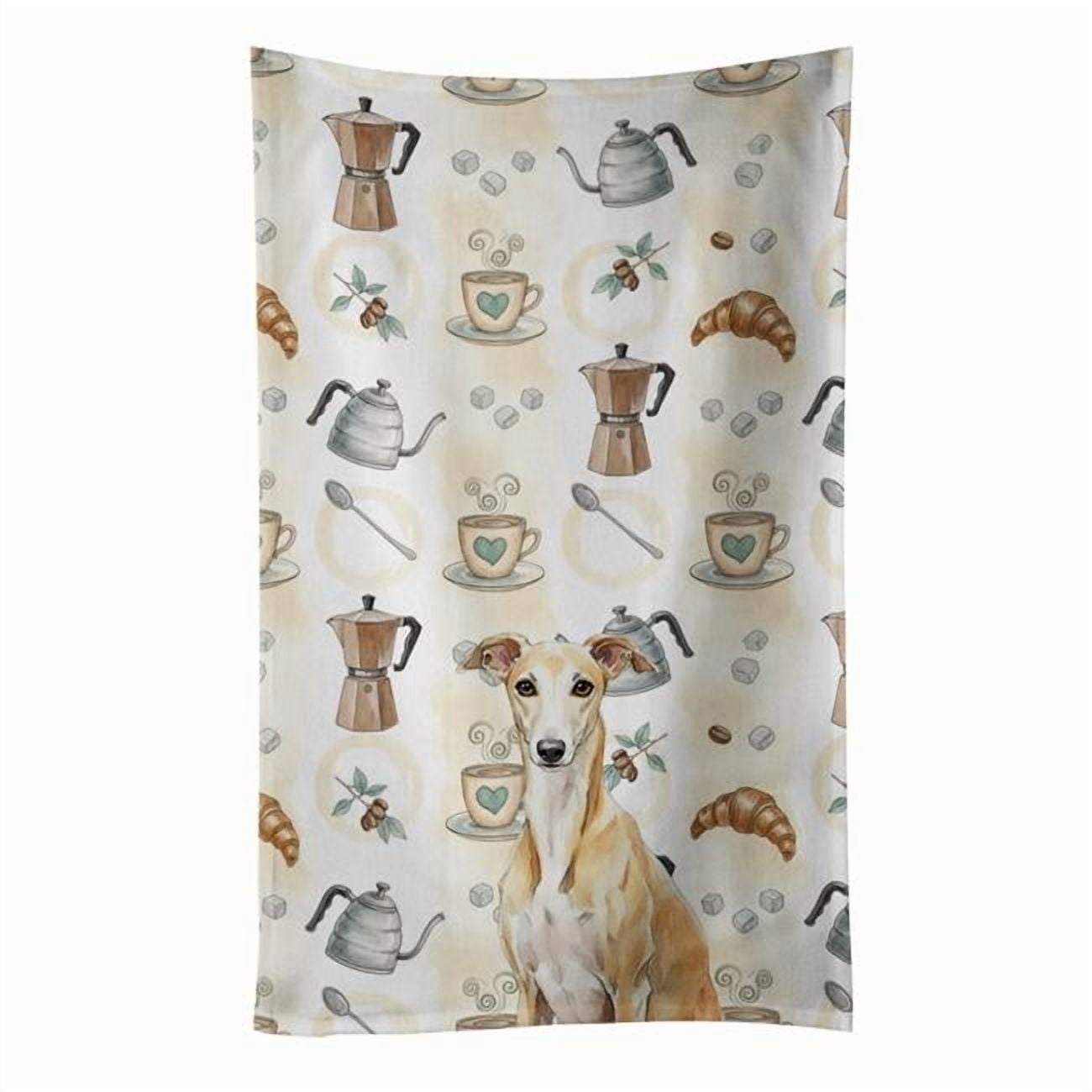 Carolines Treasures 25 x 15 in. Fawn Whippet Coffee Bar Kitchen Towel ...