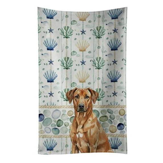 Carolines Treasures 25 x 15 in. Rhodesian Ridgeback Coastal Sea Glass ...