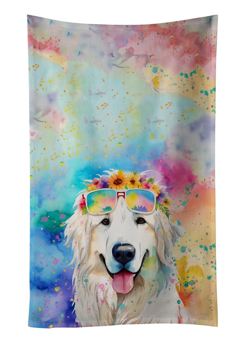 Carolines Treasures DAC2518KTWL 25 x 15 in. Great Pyrenees Hippie Dawg ...