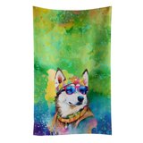 Carolines Treasures DAC2564KTWL 25 x 15 in. Siberian Husky Hippie Dawg ...