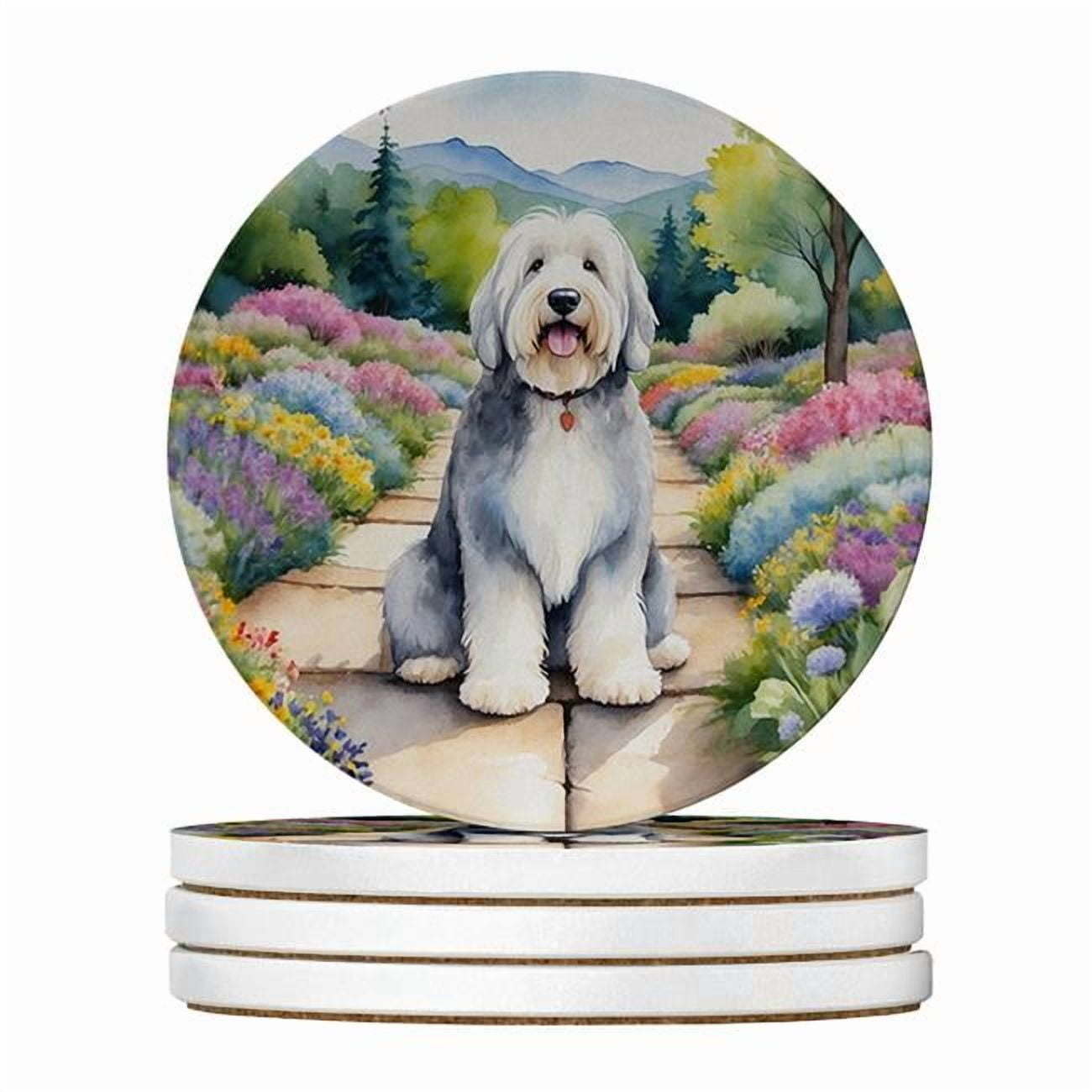 Carolines Treasures DAC6682RCS4 4 x 4 in. Old English Sheepdog Spring ...