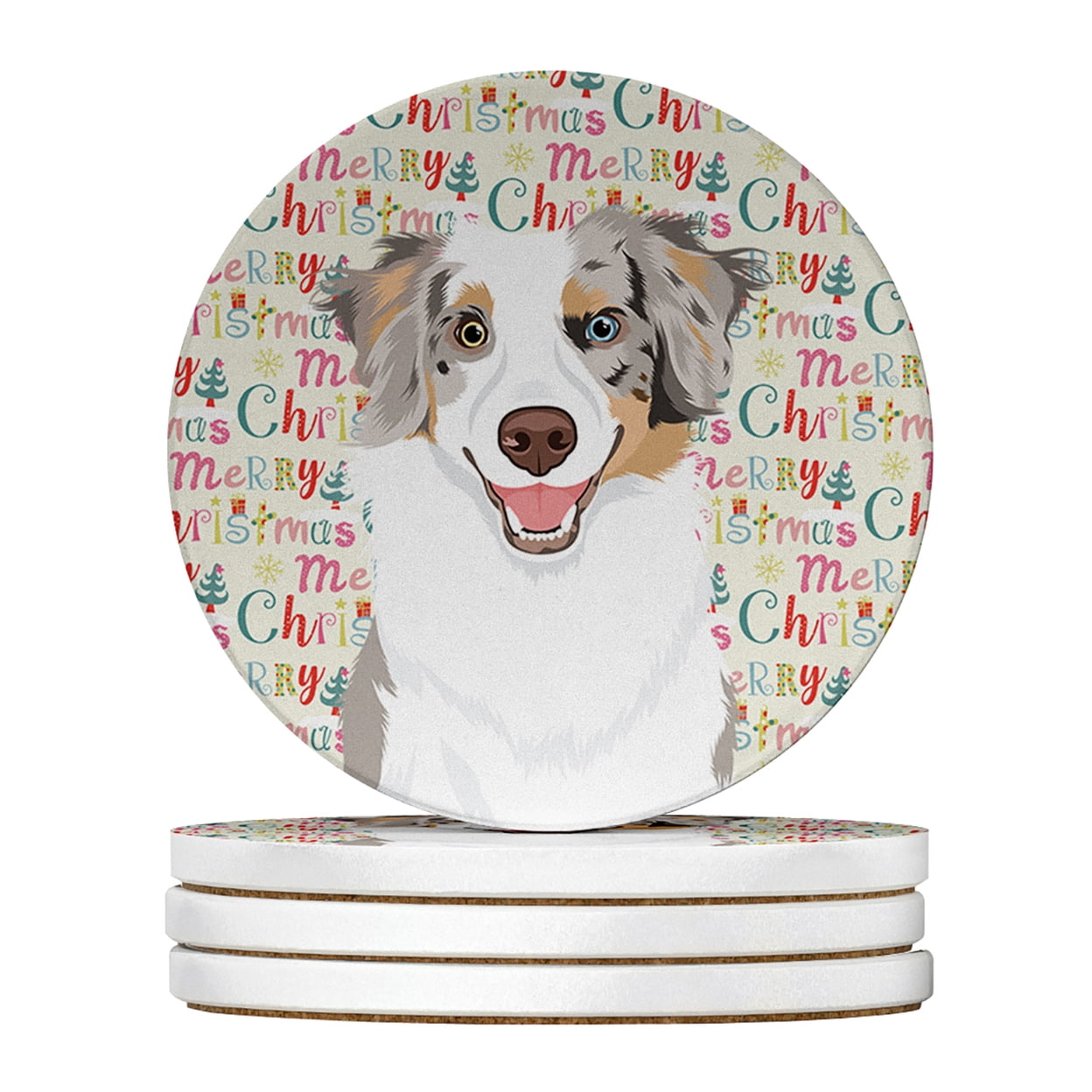 Carolines Treasures 4 x 4 in. Unisex Australian Shepherd Red Merle ...