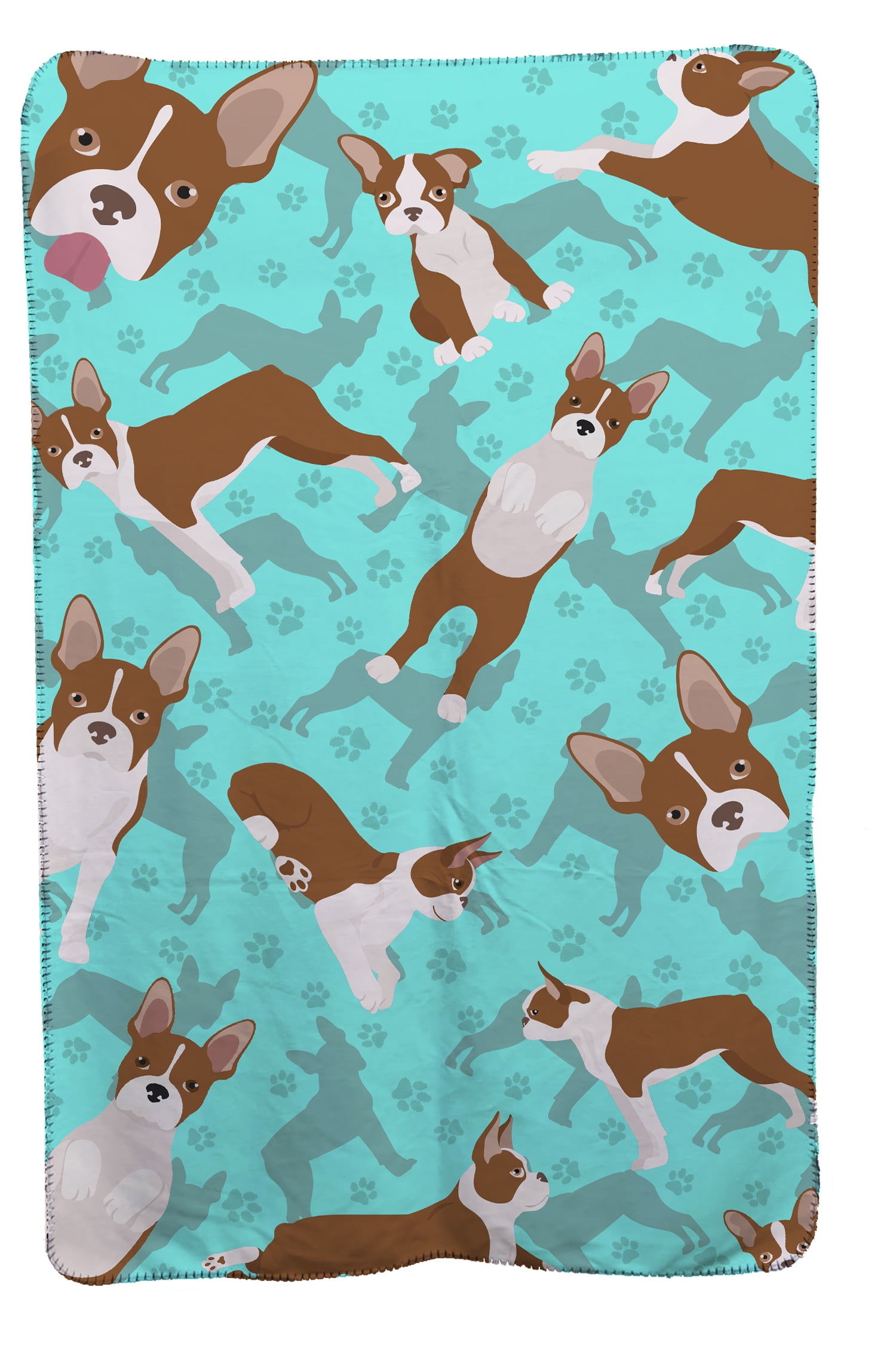 Carolines Treasures MLM1045TBLT 58 x 36 in. Blue, Red Boston Terrier ...
