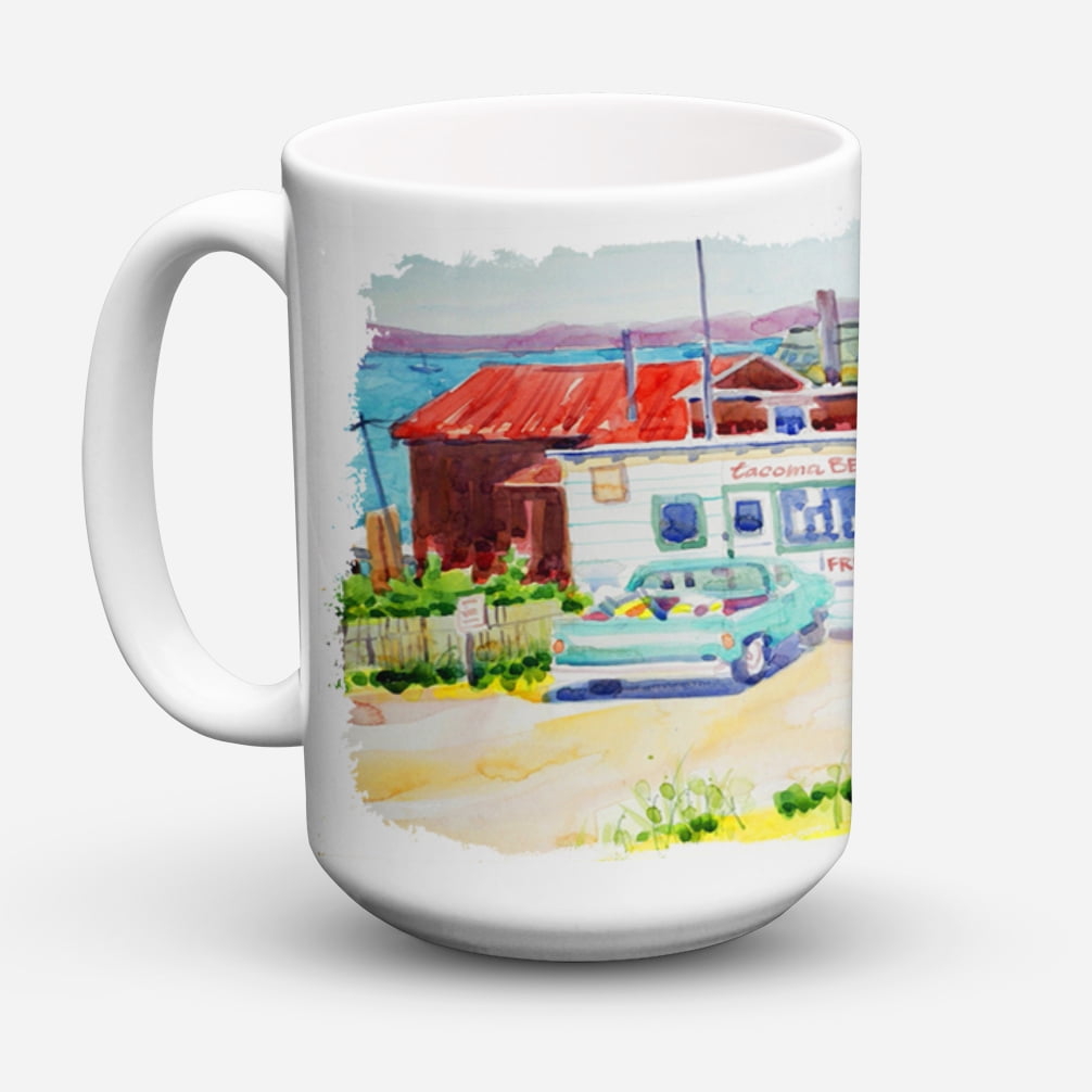 Carolines Treasures 6054CM15 Seafood Shack for fresh shrimp Coffee Mug ...