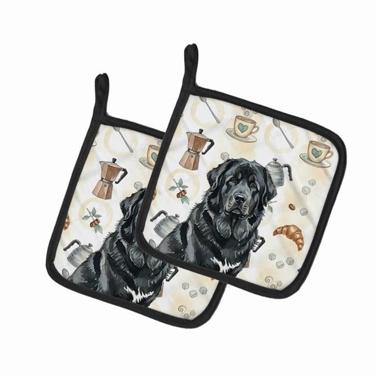 Carolines Treasures 7.5 x 7.5 in. Black Tibetan Mastiff Coffee Bar Pair ...