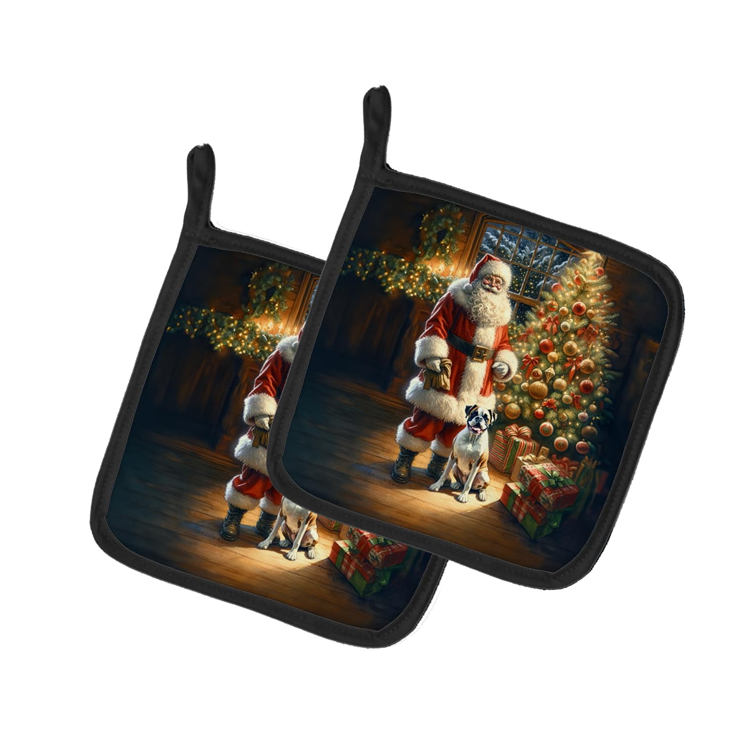 Carolines Treasures DAC4081PTHD 7.5 x 7.5 in. Boxer & Santa Claus Pot ...