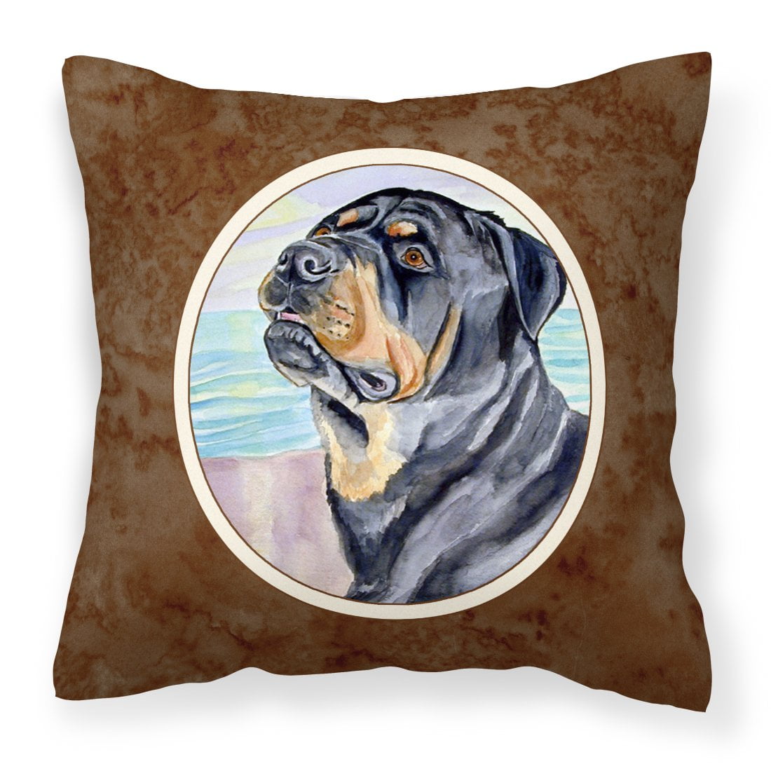 Carolines Treasures 7107PW1414 Rottweiler Fabric Decorative Pillow ...