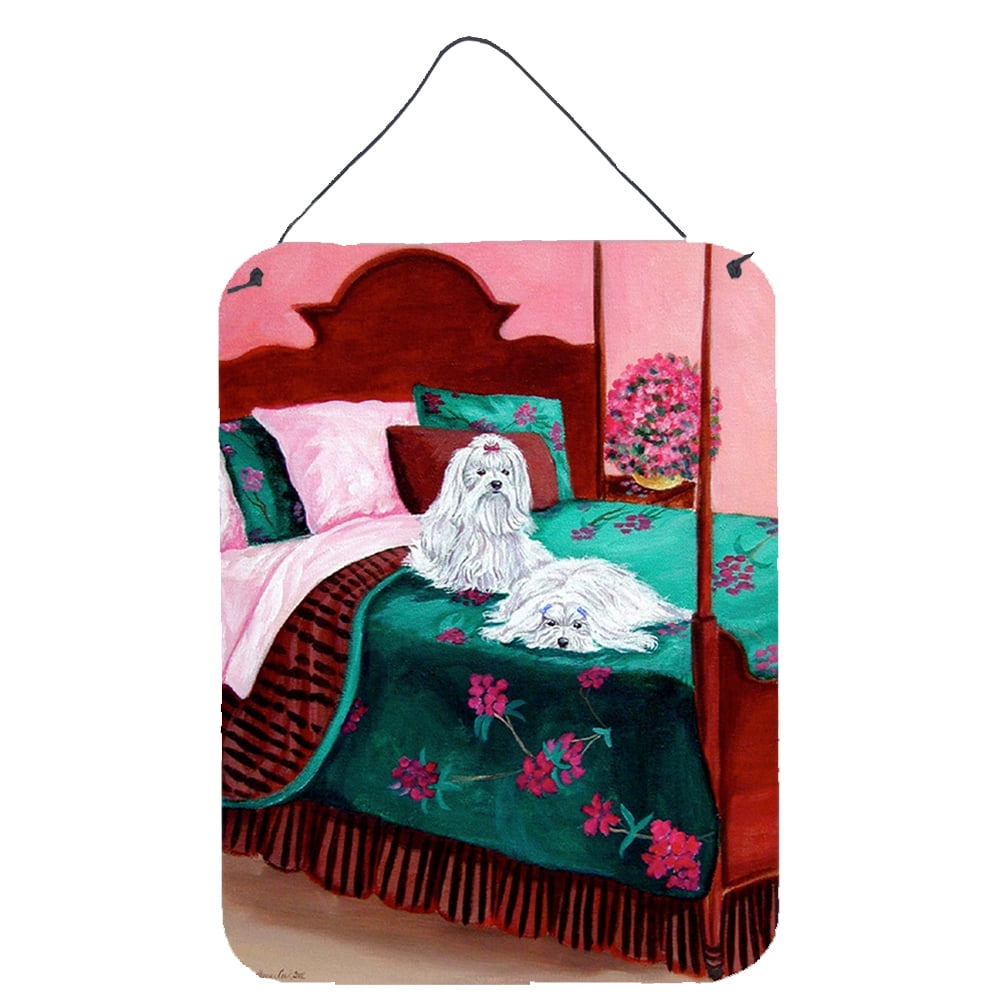 Maltese Waiting on Mom Aluminium Metal Wall or Door Hanging Prints ...