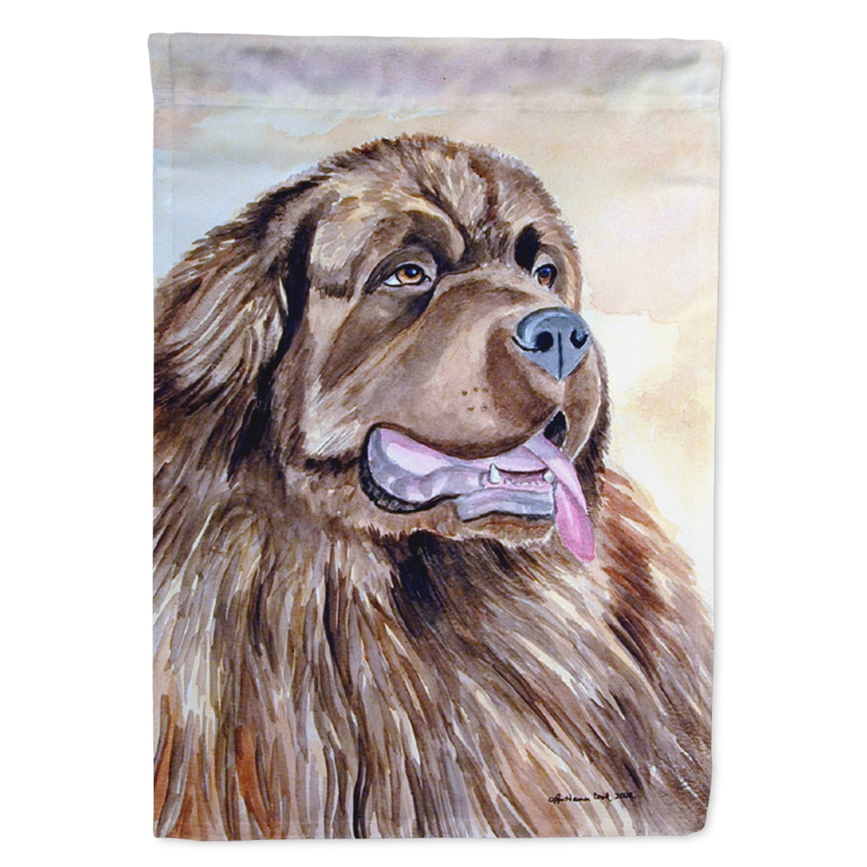 Carolines Treasures 7119CHF Chocolate Brown Newfie Newfoundland Flag ...