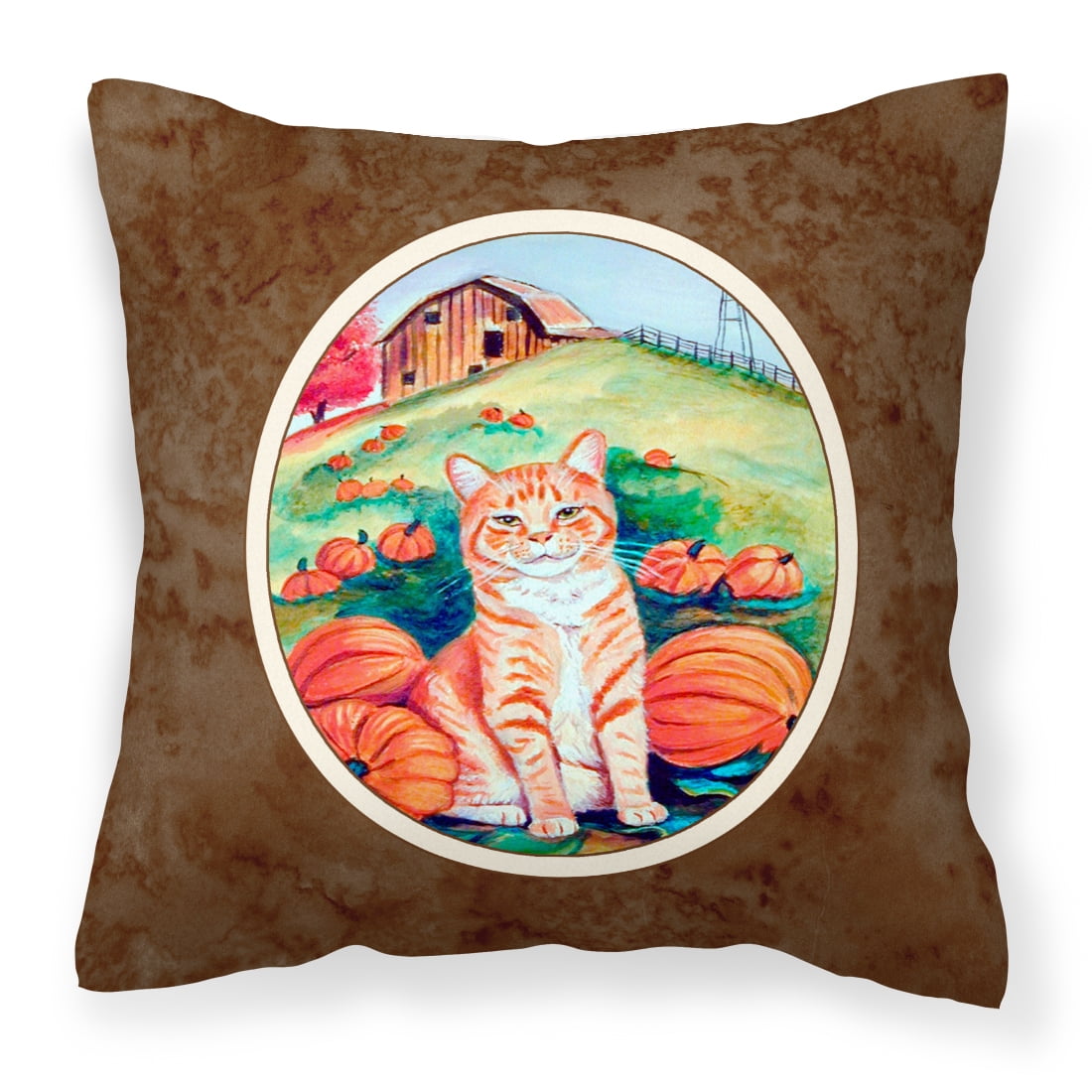 Carolines Treasures 7123PW1414 Tabby Cat in Pumpins Fabric Decorative ...